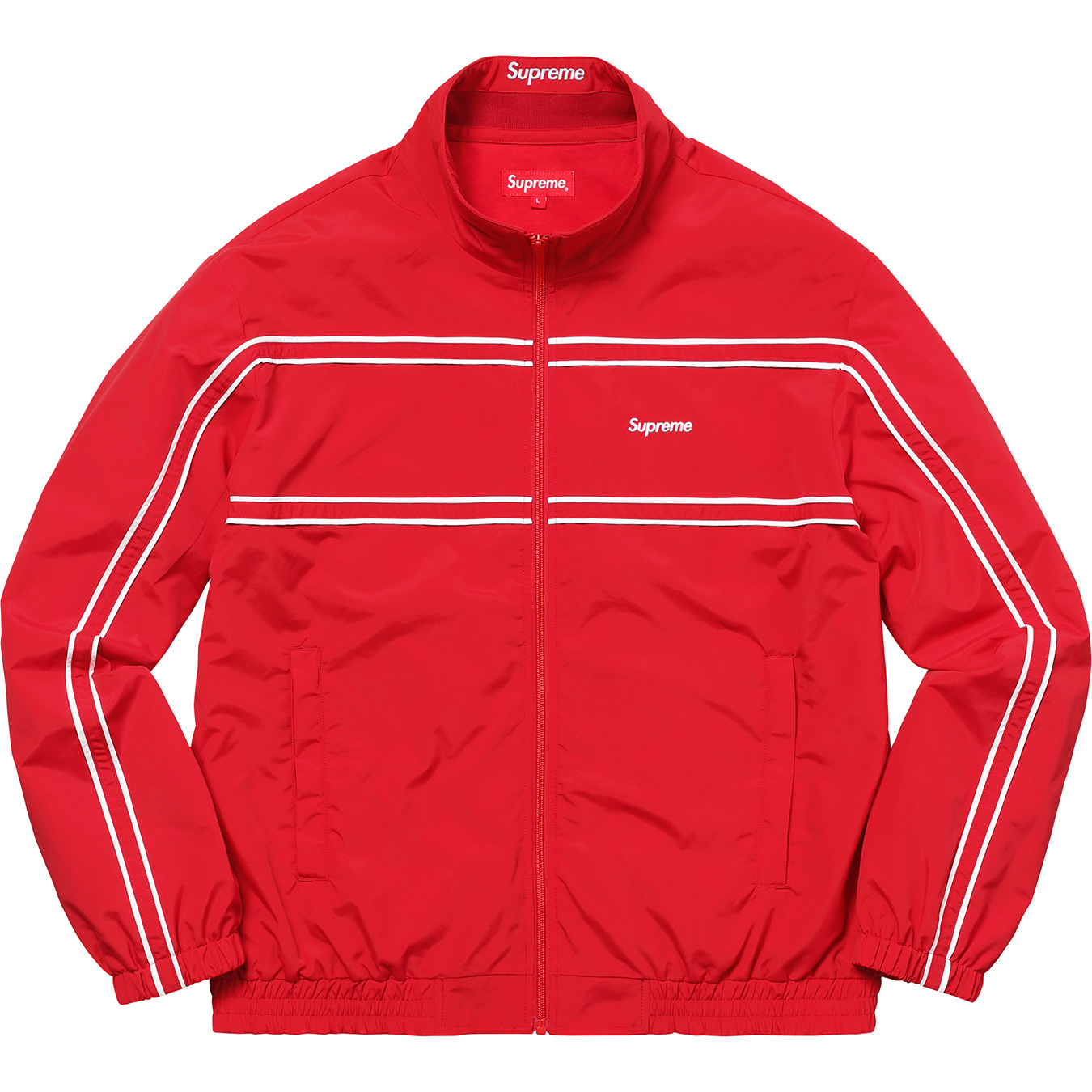 Supreme Logo Piping Hooded Track Jacket - Black | Editorialist
