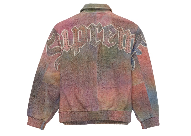 Supreme Pebbled Leather Varsity Jacket - Multicolor | Editorialist