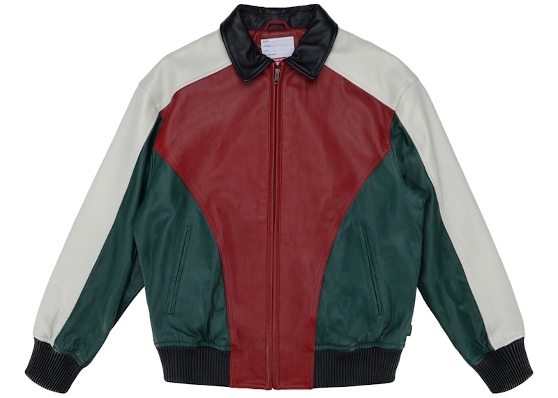 Supreme Studded Arc Logo Leather Jacket - Red | Editorialist