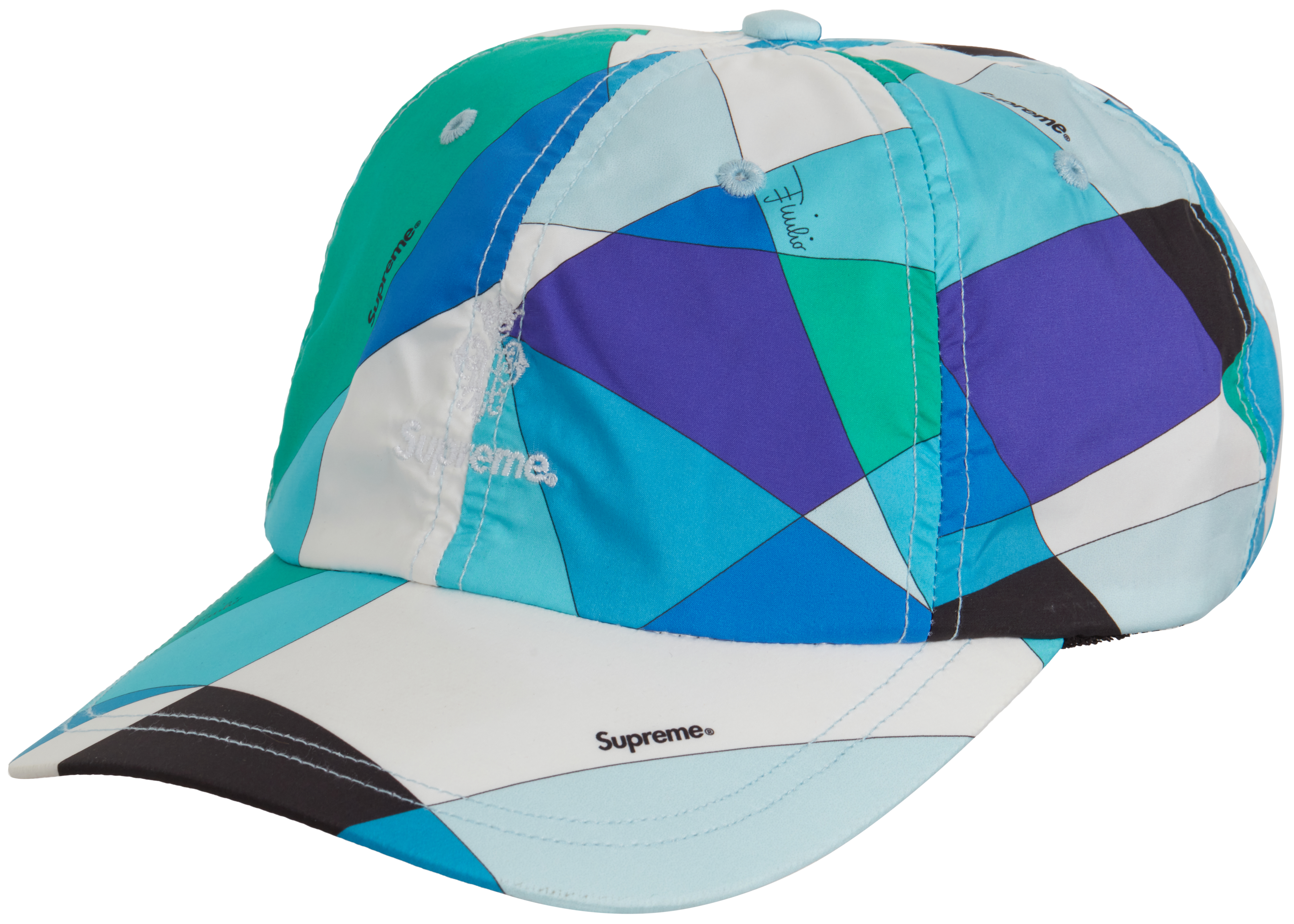 Supreme x Emilio Pucci 6-Panel 帽子 Supreme Emilio Pucci 6-Panel Cap - Blue | Editorialist