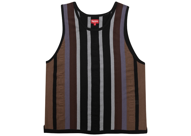 Supreme Knit Stripe Tank Top - Black | Editorialist