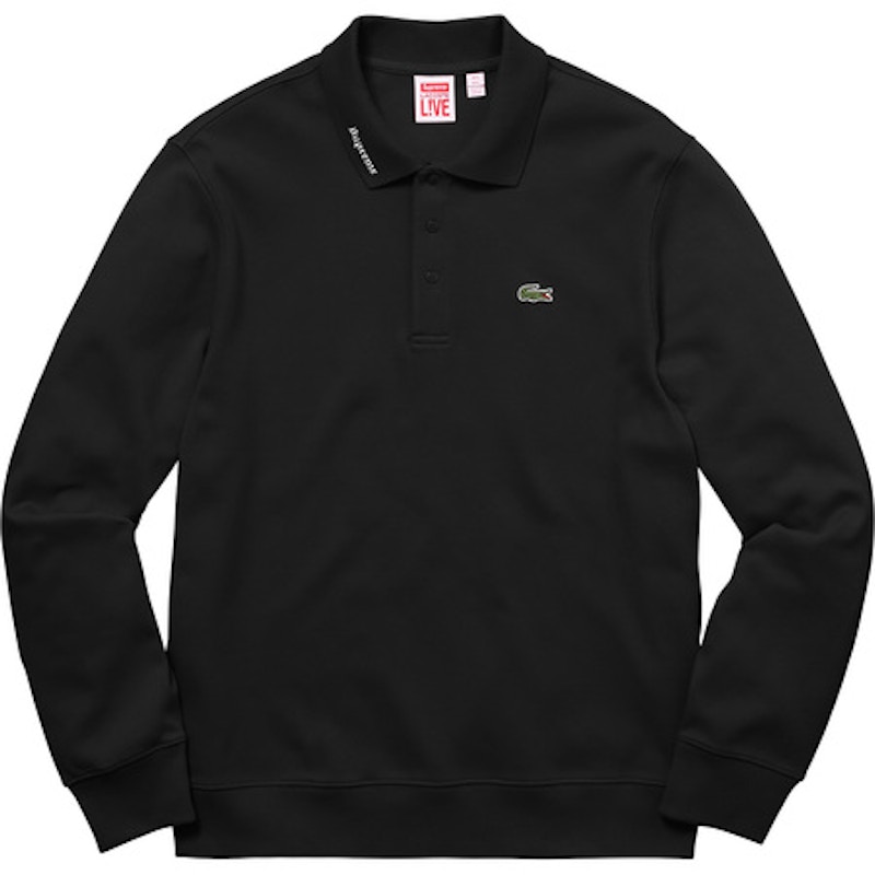 トップス Supreme LACOSTE Long Sleeve Jersey Polo Supreme Lacoste Ls Jersey Polo - Black | Editorialist