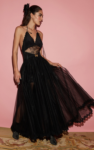 Loveshackfancy Serendipity Lace-Detailed Maxi Dress Only - Black |  Editorialist