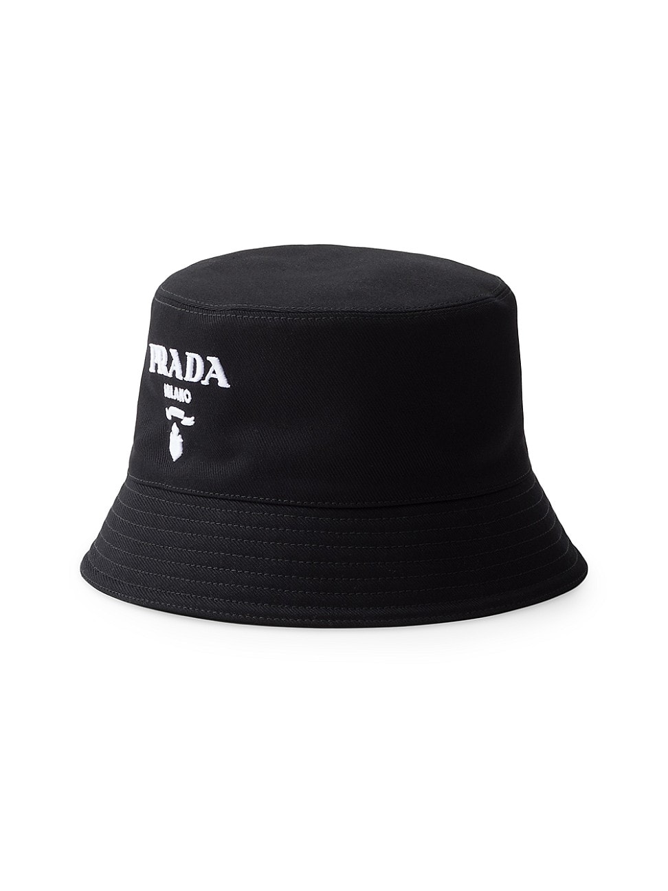 Prada Frayed Black Hat Buy Prada Black Distressed Bucket Hat in Cotton For Men  main image 4