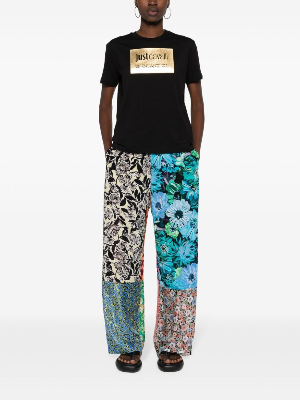 JUST CAVALLI Just Cavalli Metallic Logo Cotton T-Shirt