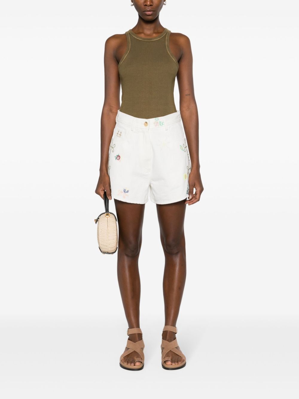 FORTE_FORTE Forte Forte Embroidered Denim Shorts