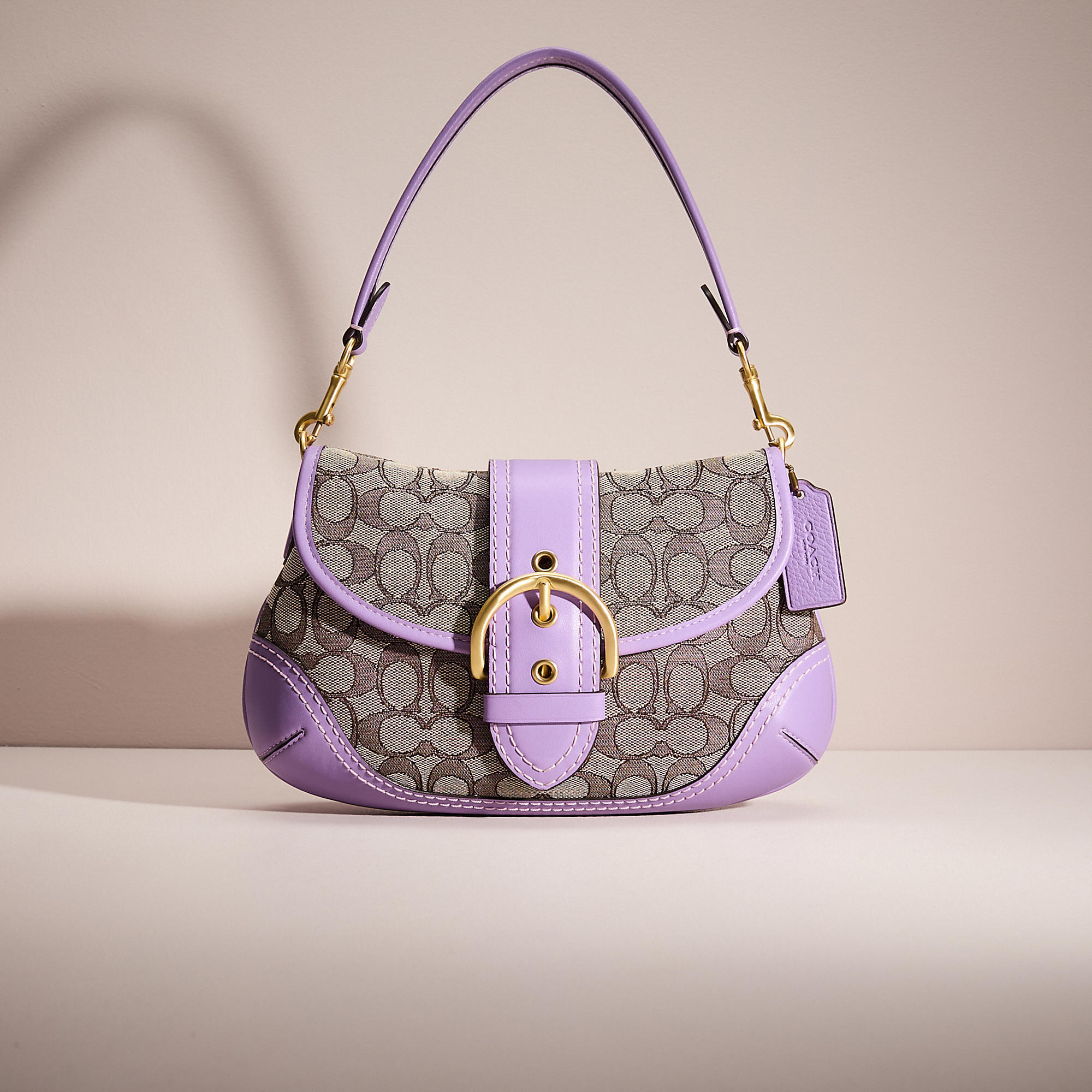 Coach Restored Soho Bag In Signature Jacquard - Brass/Iris