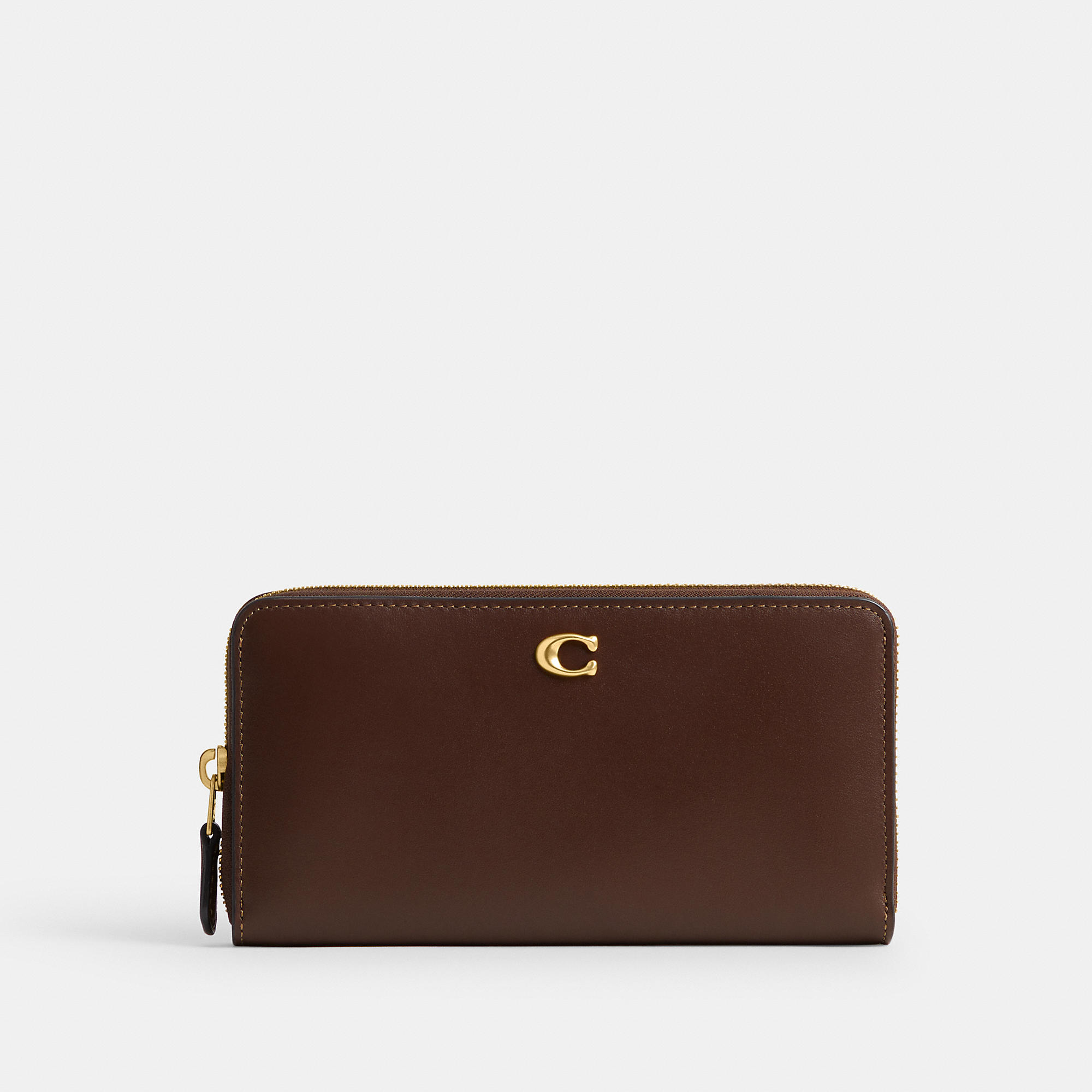 KC's 財布 ELEANOR BRASS Leather Wallet Coach Essential Accordion Zip Wallet - Silver/Black | Editorialist