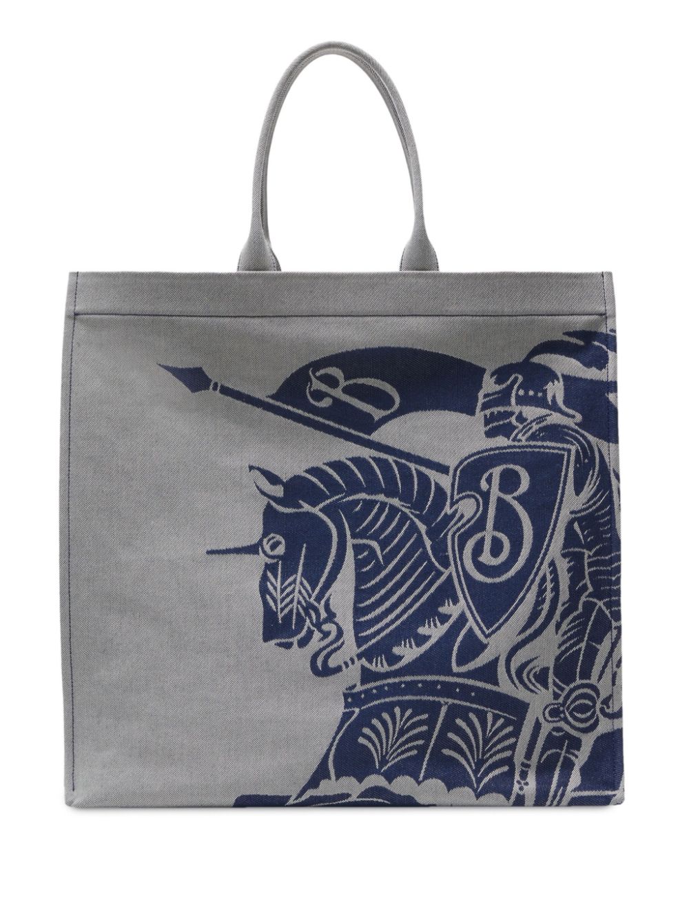 Burberry Equestrian Knight Motif Canvas Tote In Grey - 50% Off