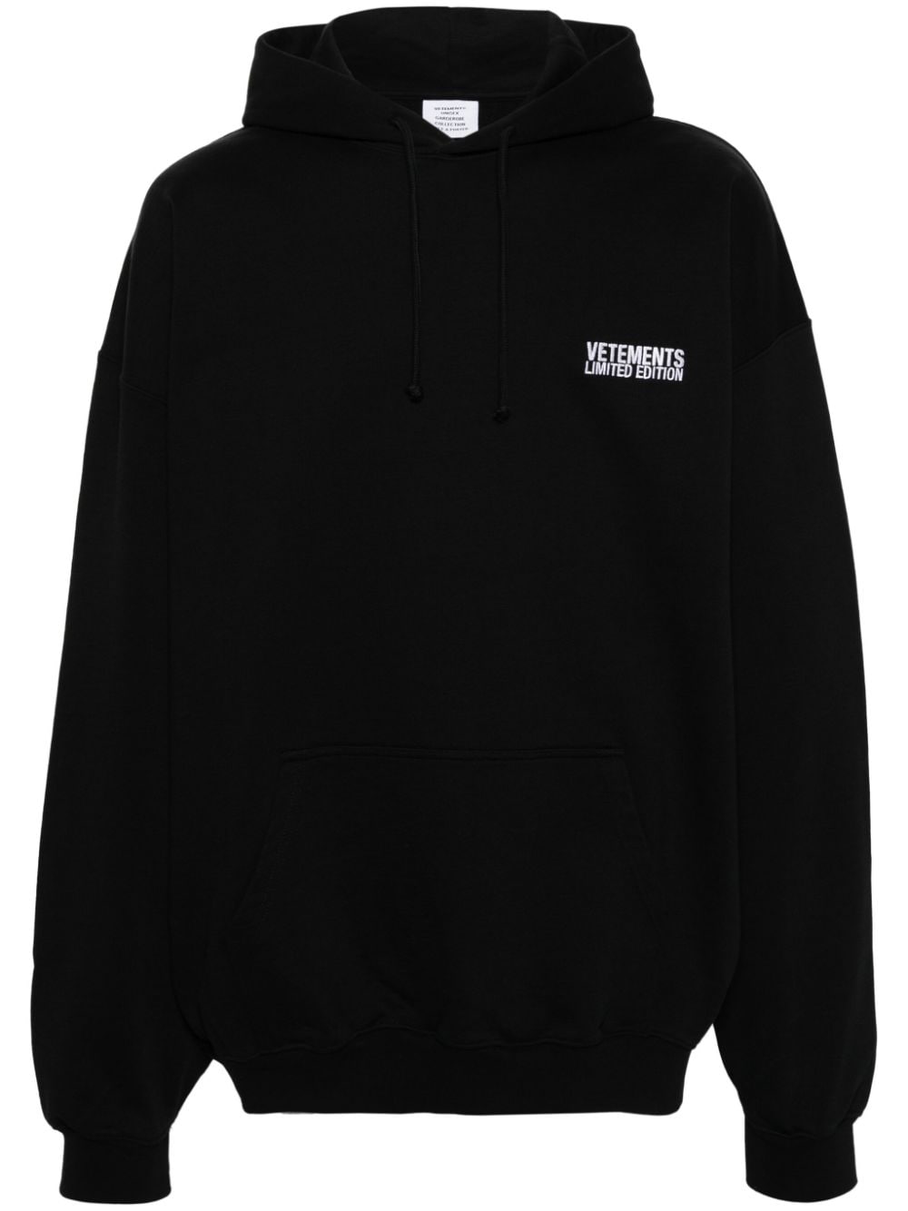 Vetements Logo-Embroidered Hoodie In Black - 69% Off | Editorialist