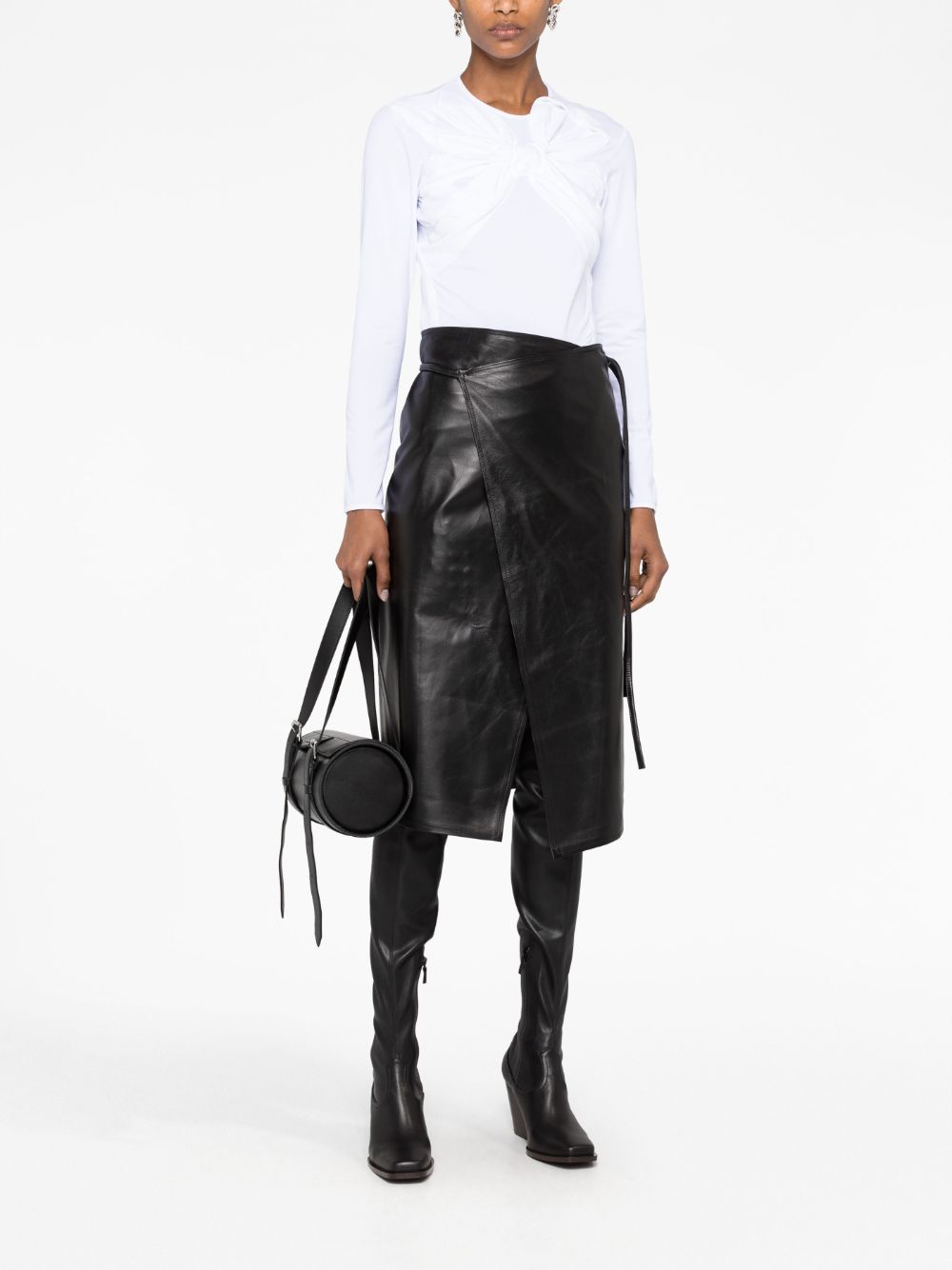 VETEMENTS Asymmetric Leather Midi Skirt