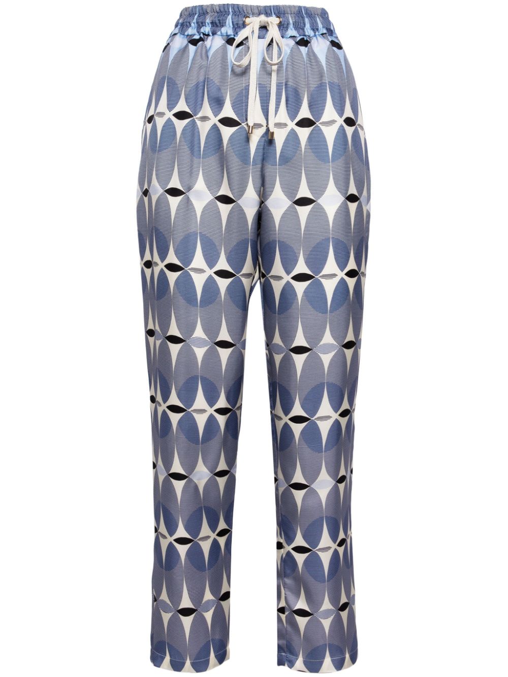 LORENA ANTONIAZZI Lorena Antoniazzi Graphic-Print Silk Trousers