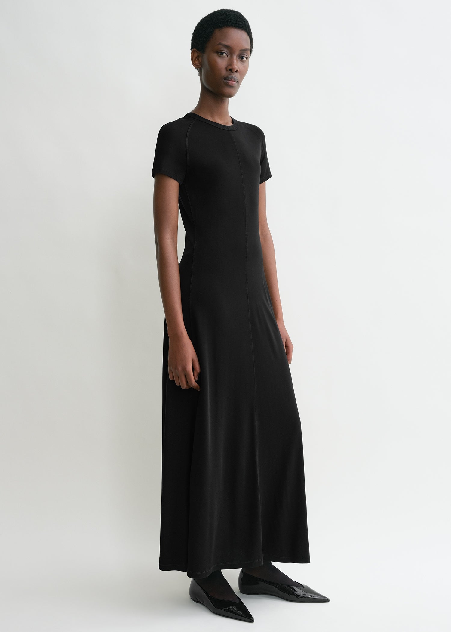 toteme fluid jersey maxi dress Toteme Fluid Jersey Maxi Dress - Black