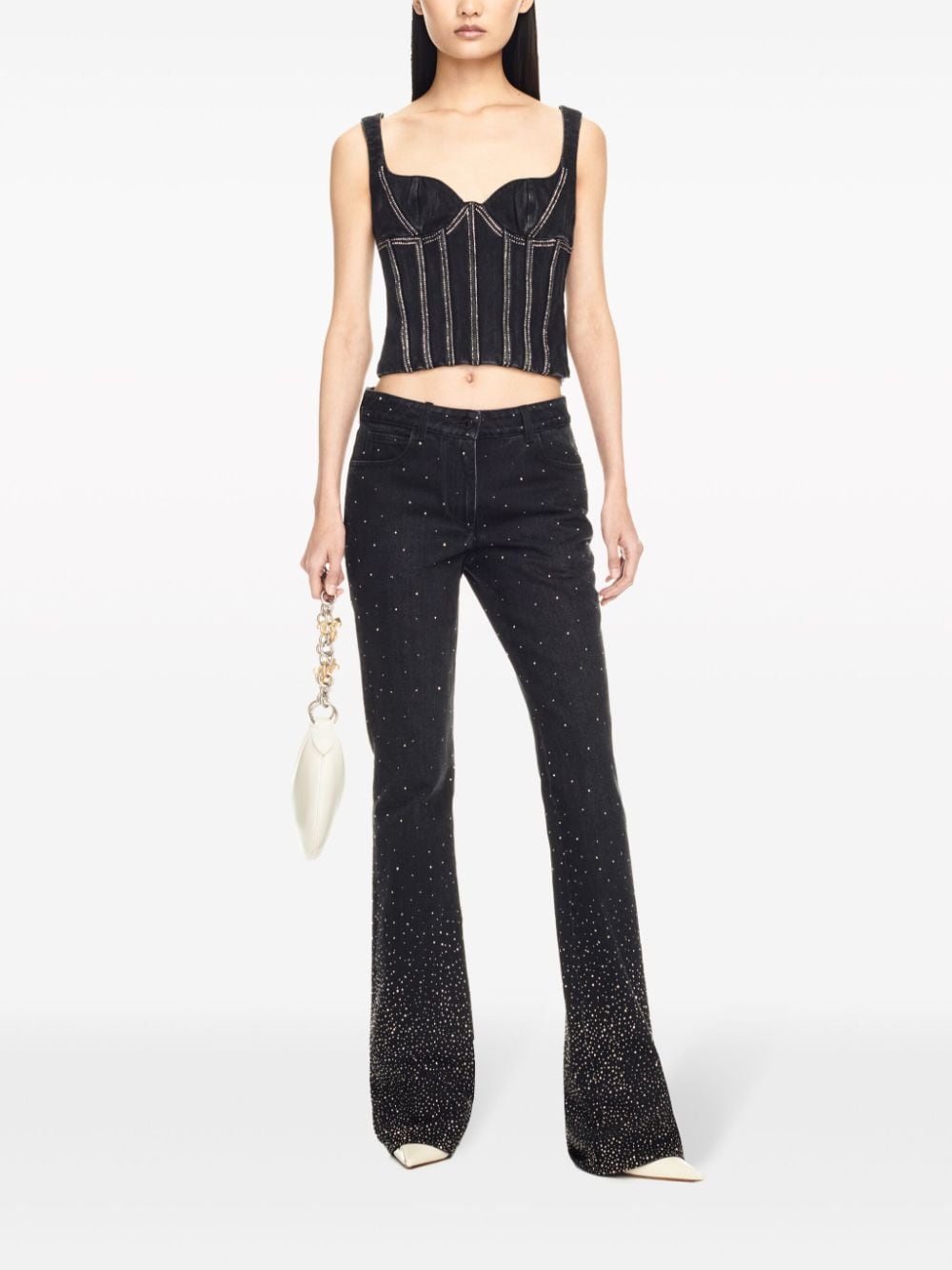 OFF-WHITE Embellished Slim-Fit Flared Jeans