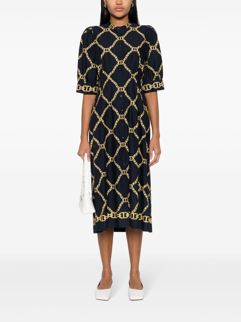TWINSET TWINSET Chain-Link Print Midi Dress
