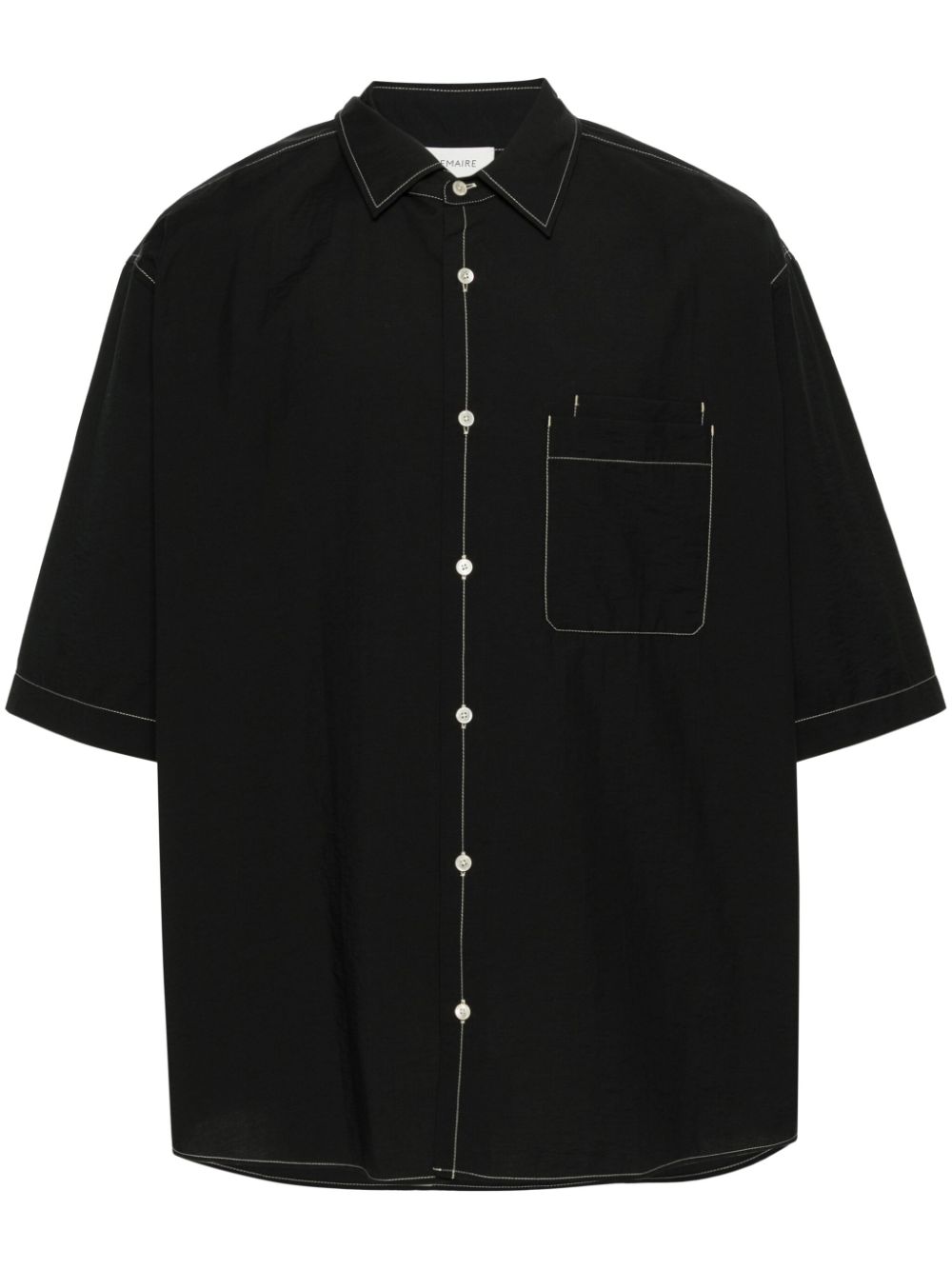 Supreme Contrast Stitch Button Up - Black | Editorialist
