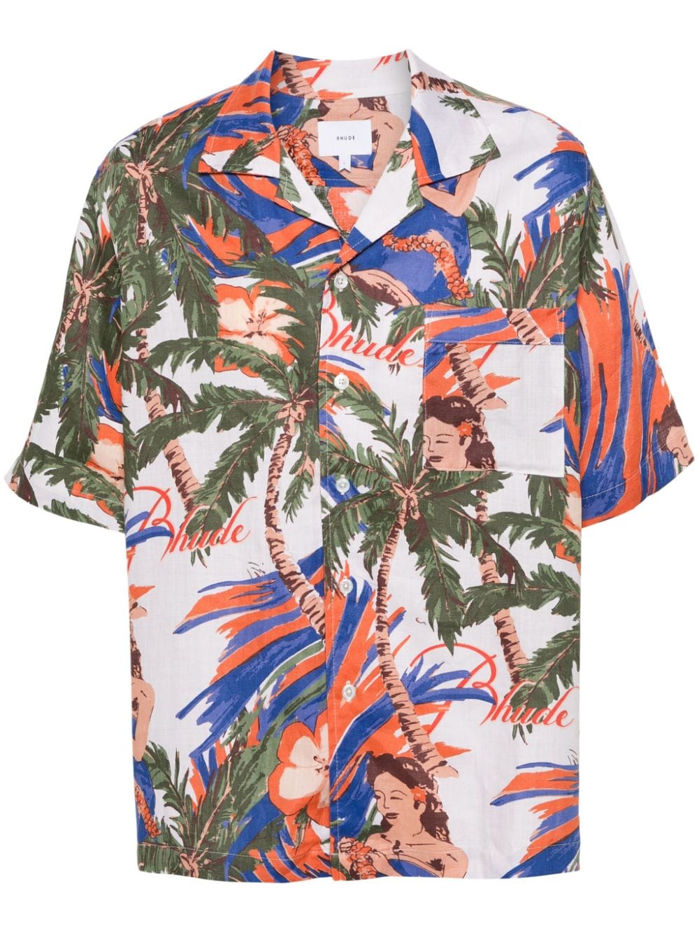 RHUDE Graphic-Print Drawstring Shorts