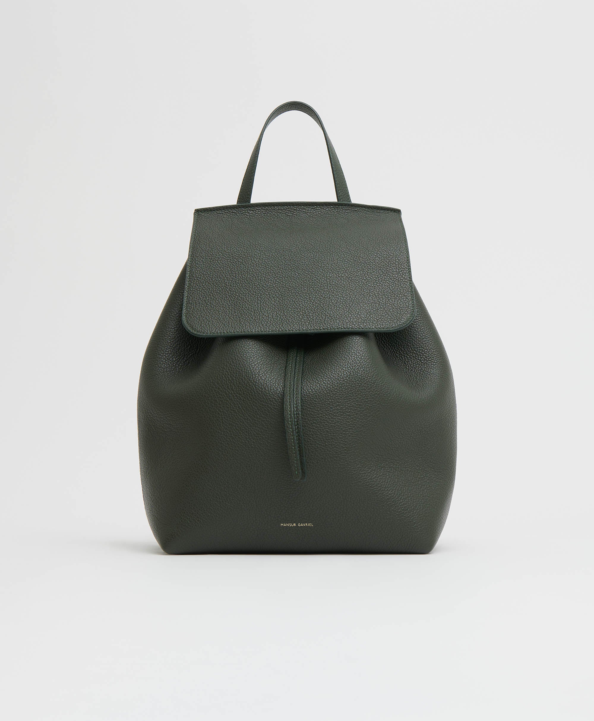 Mansur Gavriel Classic Leather Backpack - Seaweed | Editorialist display picture 1