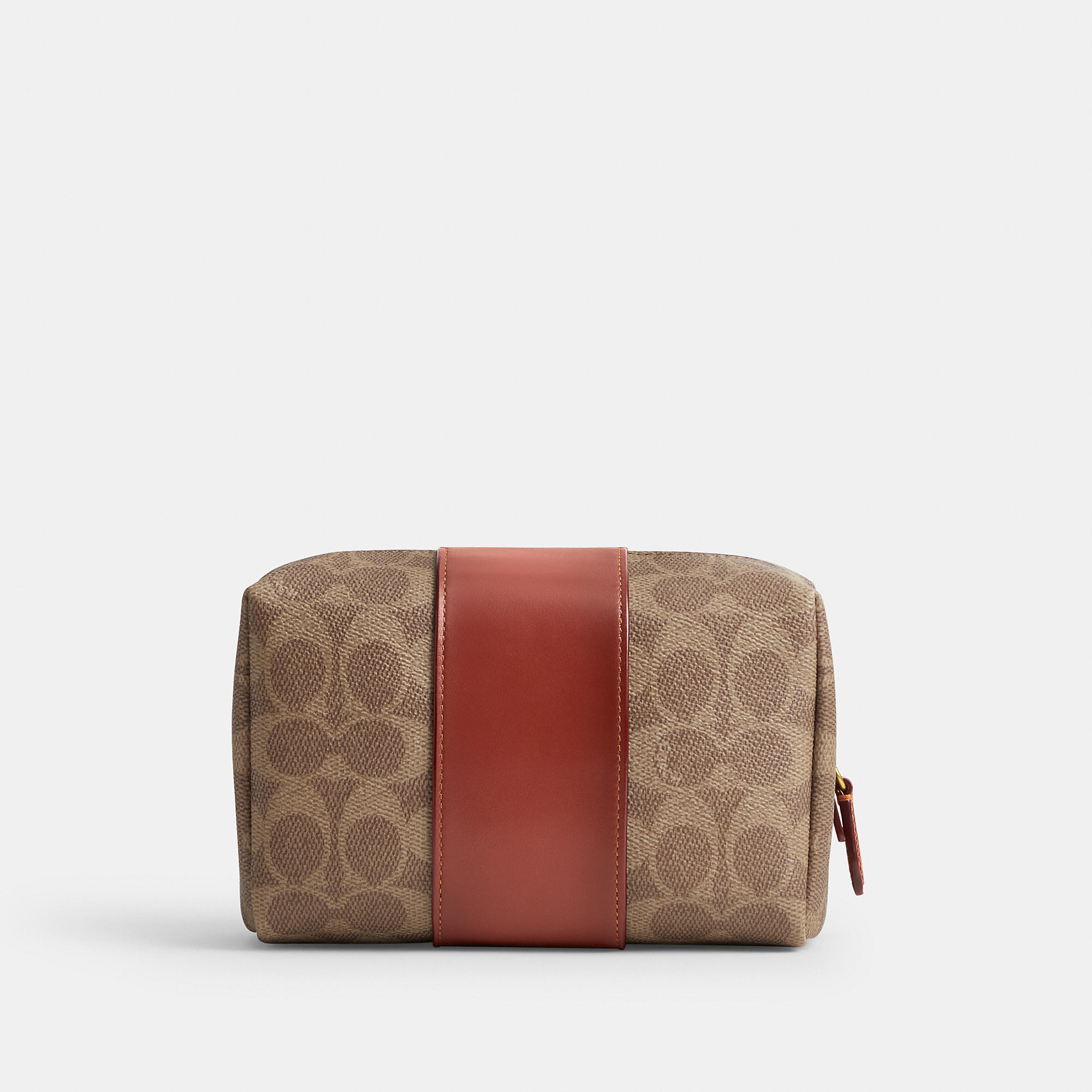 Coach Signature Canvas Cosmetic Pouch - Brass | Editorialist