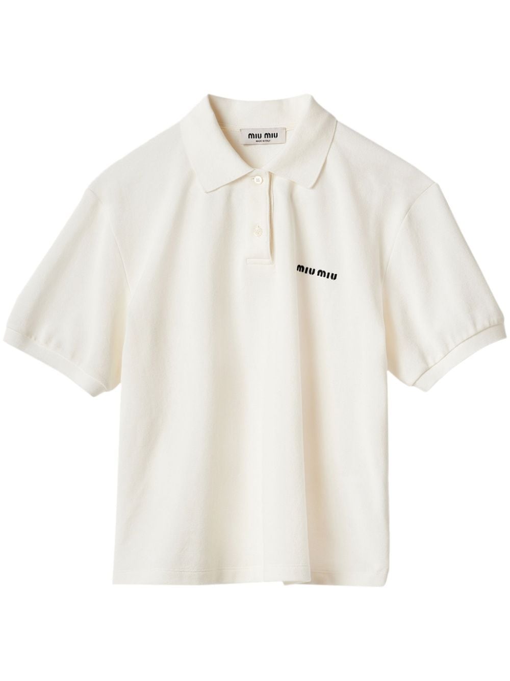 Miu Miu Cotton Piqué Polo Shirt - White | Editorialist