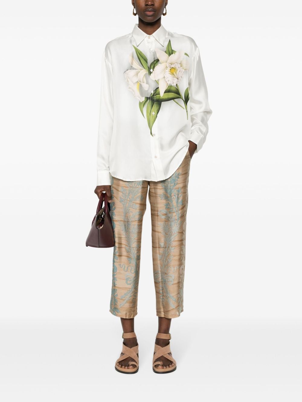 PIERRE-LOUIS MASCIA Pierre-Louis Mascia Floral-Print Silk Shirt