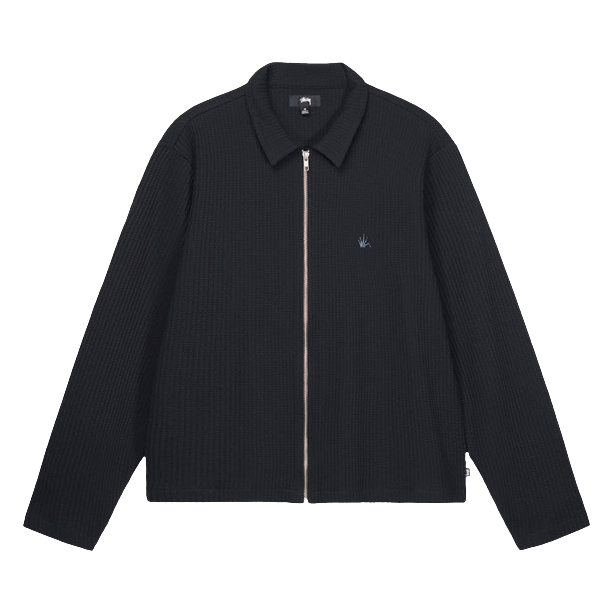 StüSsy Big Thermal Zip Shirt - Black | Editorialist