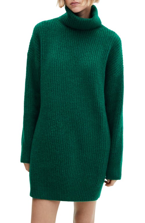 Buy Mango Turtleneck Rib Sweater Dress - Dark Green At 45% Off |  Editorialist
