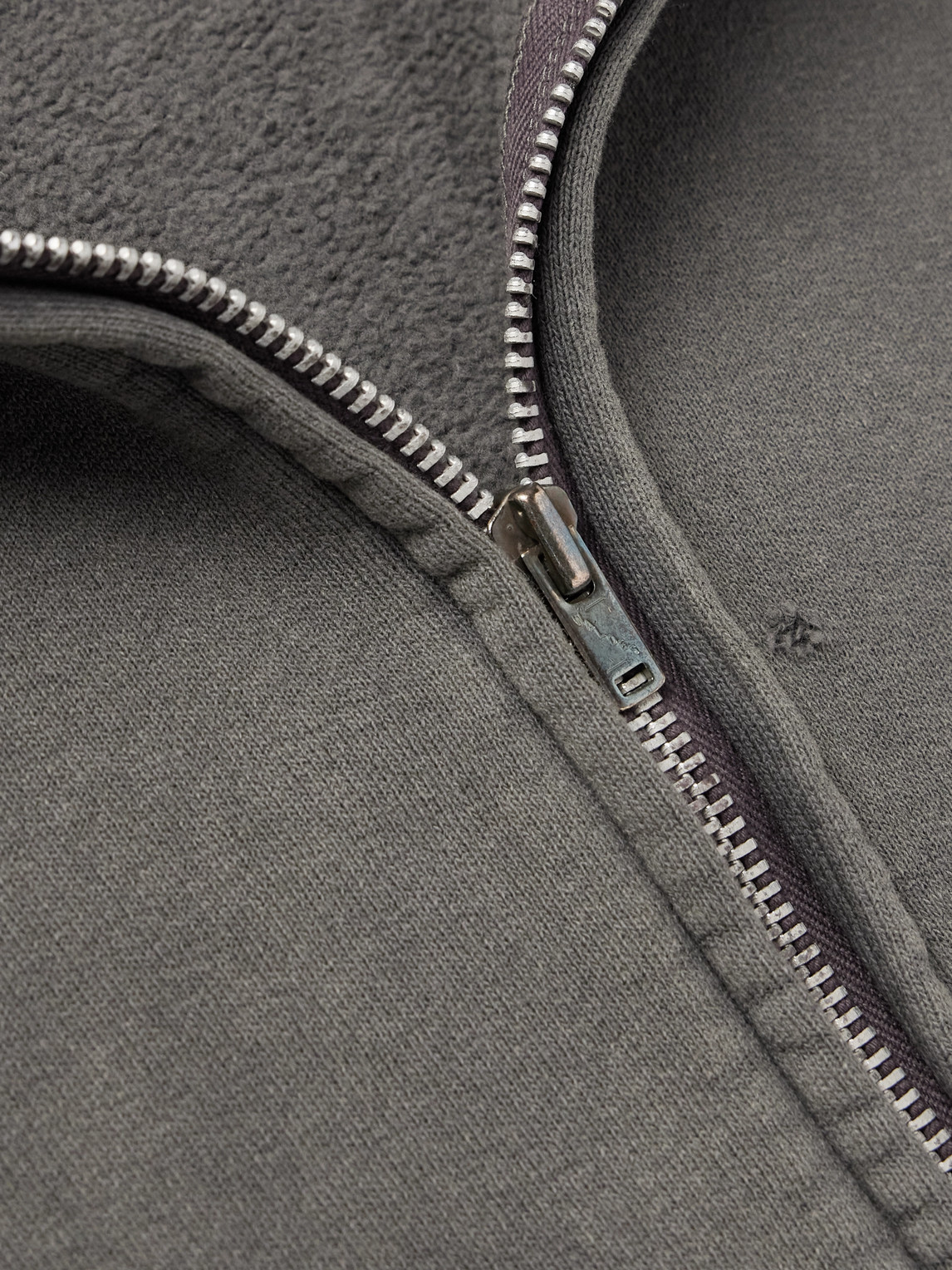 Saint Mxxxxxx Distressed Cotton-Jersey Zip-Up Hoodie S In Gray