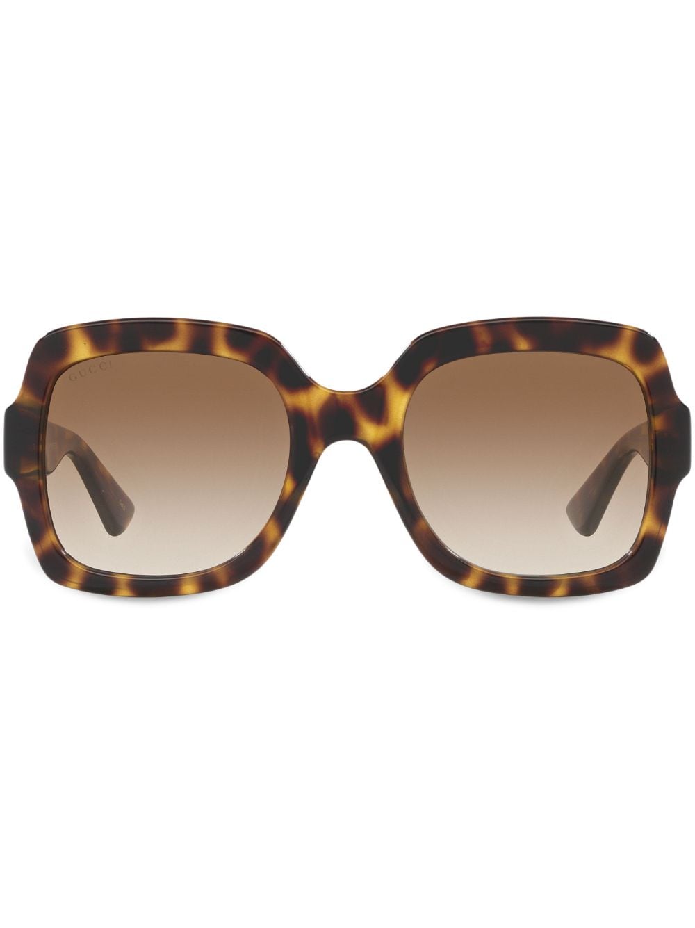Gucci Tortoiseshell Square Frame Sunglasses In Green - 30  display picture 1