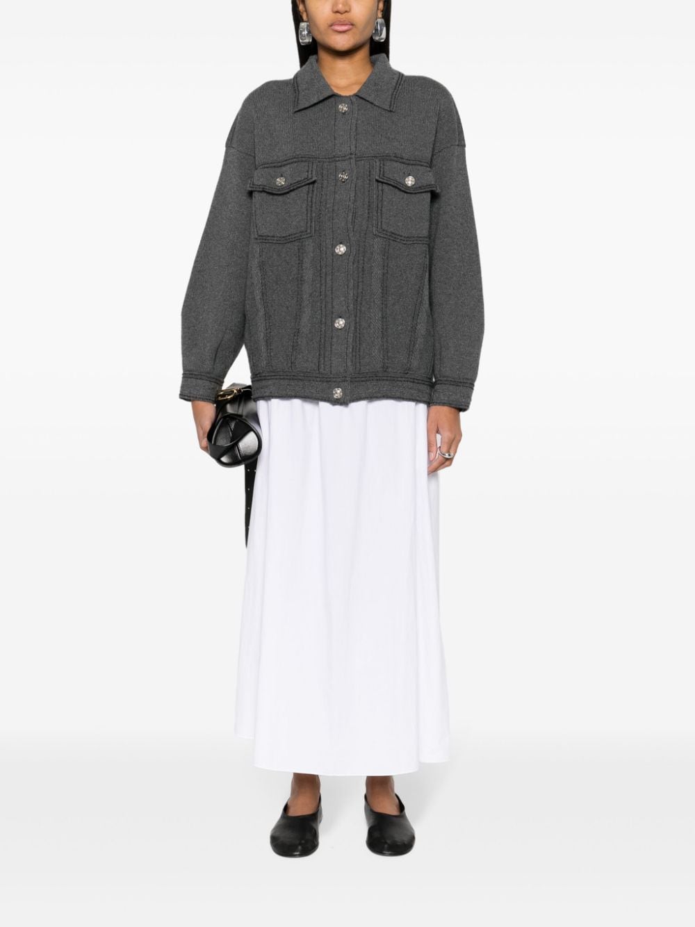 BARRIE Barrie Contrast-Stitching Denim-Effect Jacket