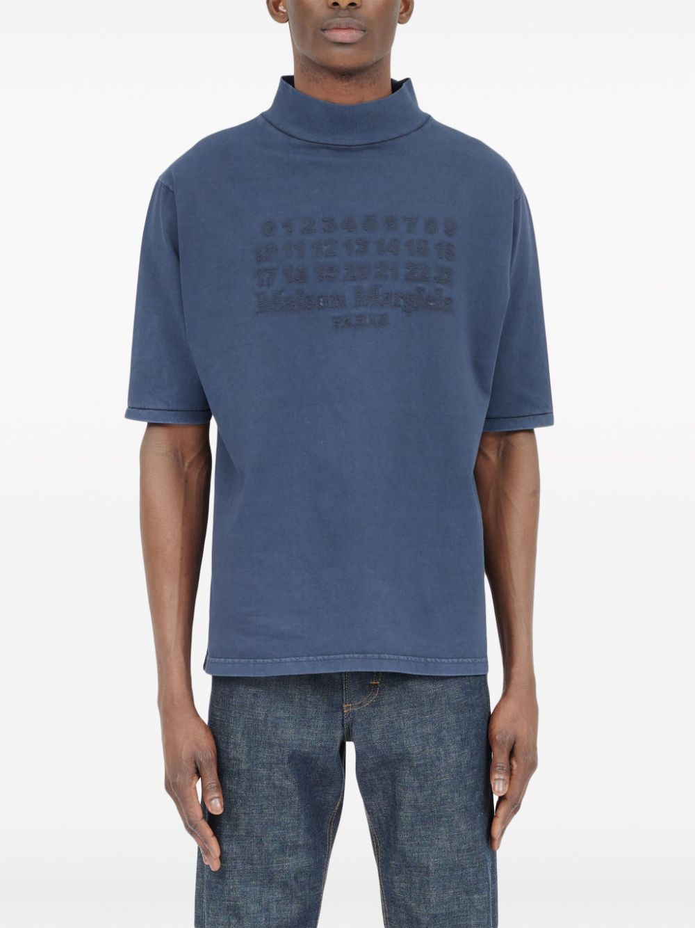 Maison Margiela Numeric Cotton T-Shirt - Blue | Editorialist