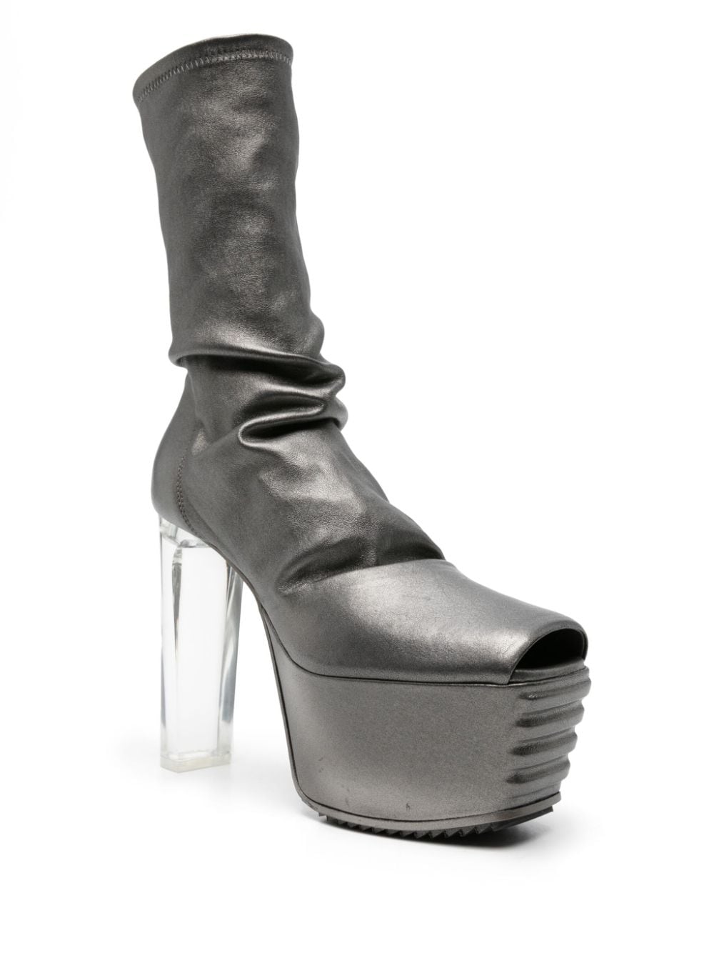 Buy Rick Owens 135mm Platform Boots - Grey At 19% Off | Editorialist