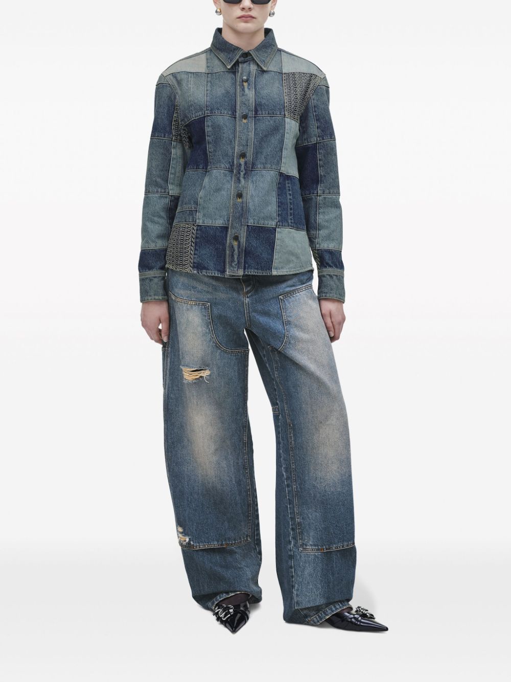 MARC JACOBS Marc Jacobs Patchwork Denim Shirt