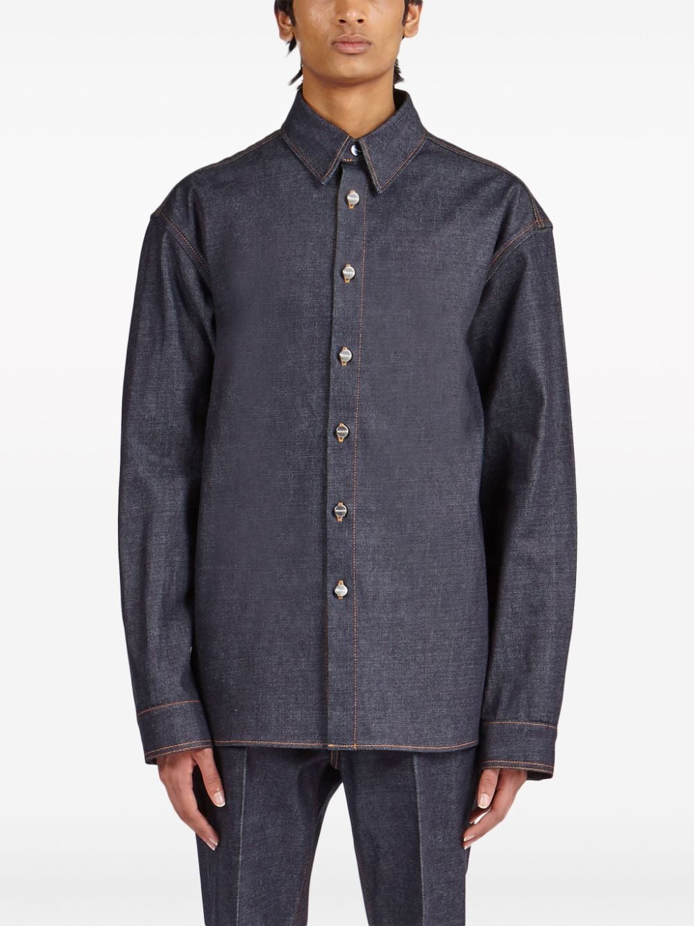 SALVATORE FERRAGAMO long sleeved denim shirt