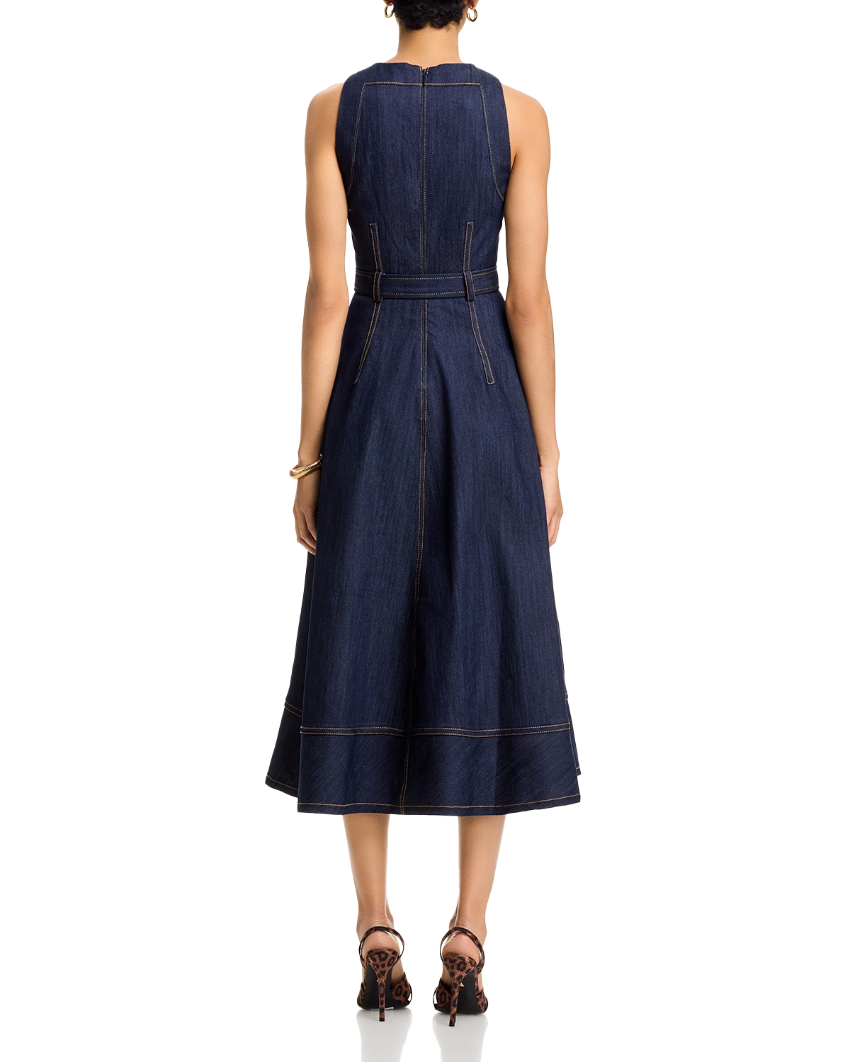 Cinq Sept Maude Embroidered Cotton Midi Dress In White/ Khaki - 50% Off | Editorialist Cinq Sept Maude Embroidered Cotton Midi Dress In White/ Khaki - 50% Off | Editorialist