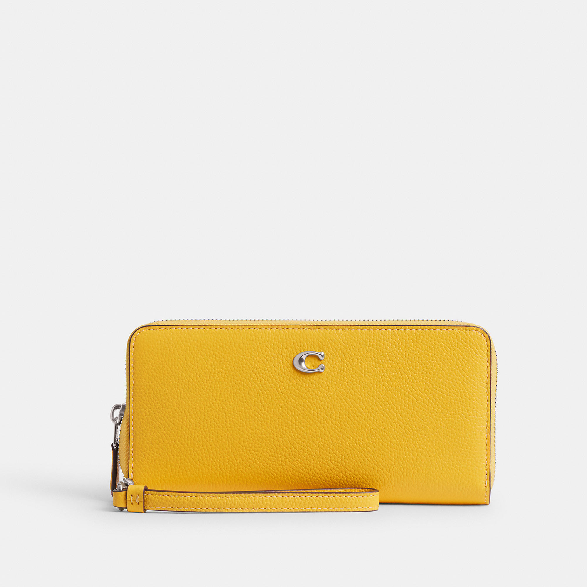 Coach Essential Continental Wallet In Silver/Canary - 50% Off ...