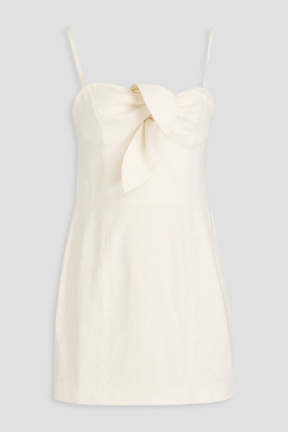 Solid & Striped The Aurora Knotted Linen-Blend Mini Dress In Ecru - 85% Off  | Editorialist