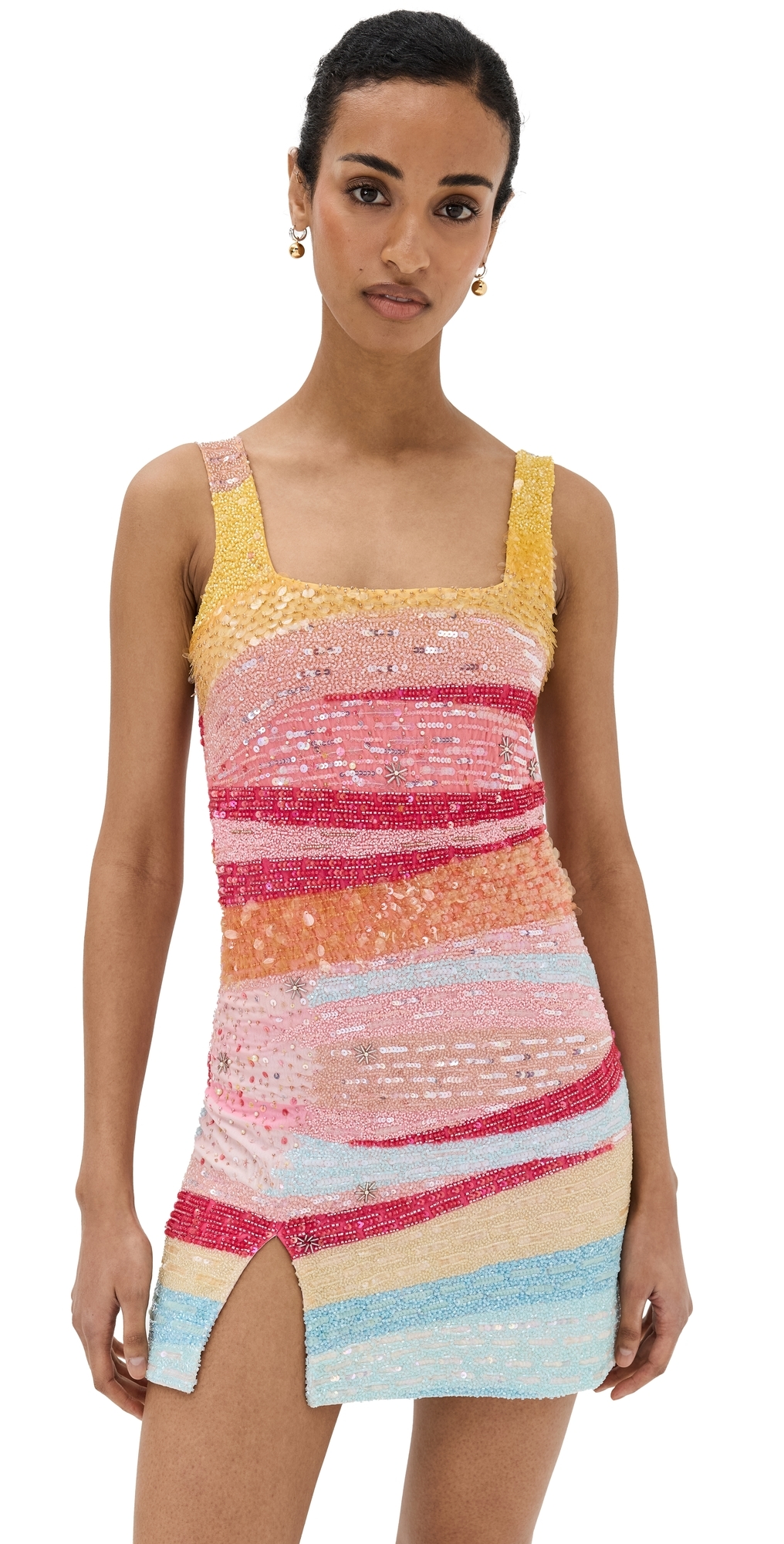 Staud Le Sable Embellished Mini Dress In Sunset - 70% Off | Editorialist
