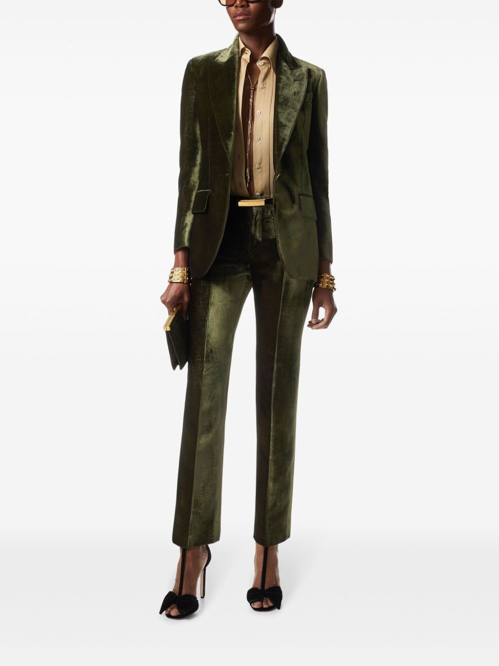 TOM FORD TOM FORD Plisse Panel Silk Shirt