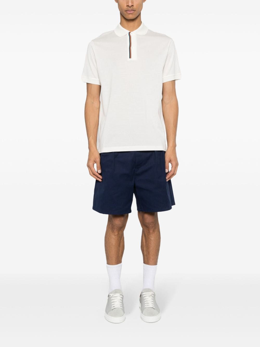 PAUL SMITH signature stripe-trim polo shirt