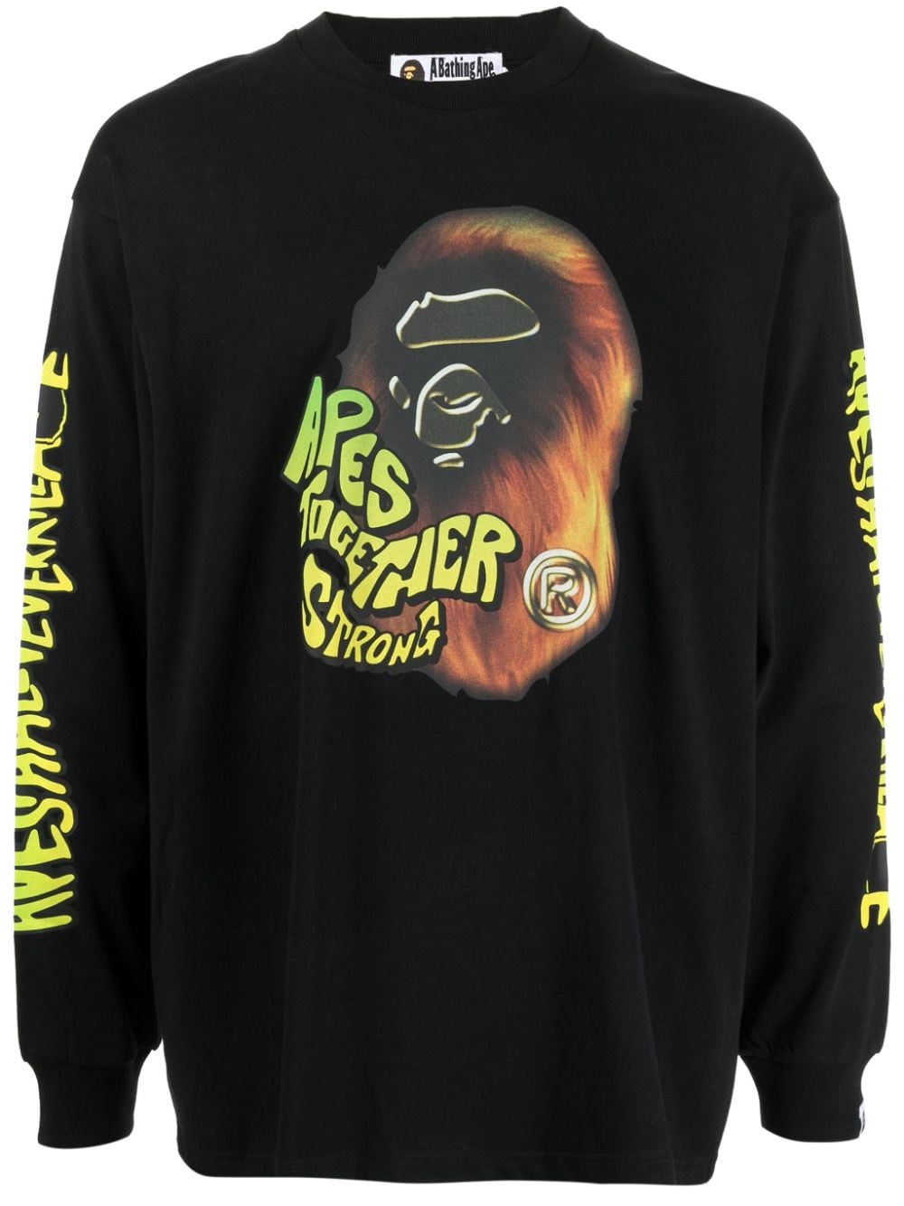 A Bathing Ape® Apes Together Strong-Print Cotton T-Shirt - Black