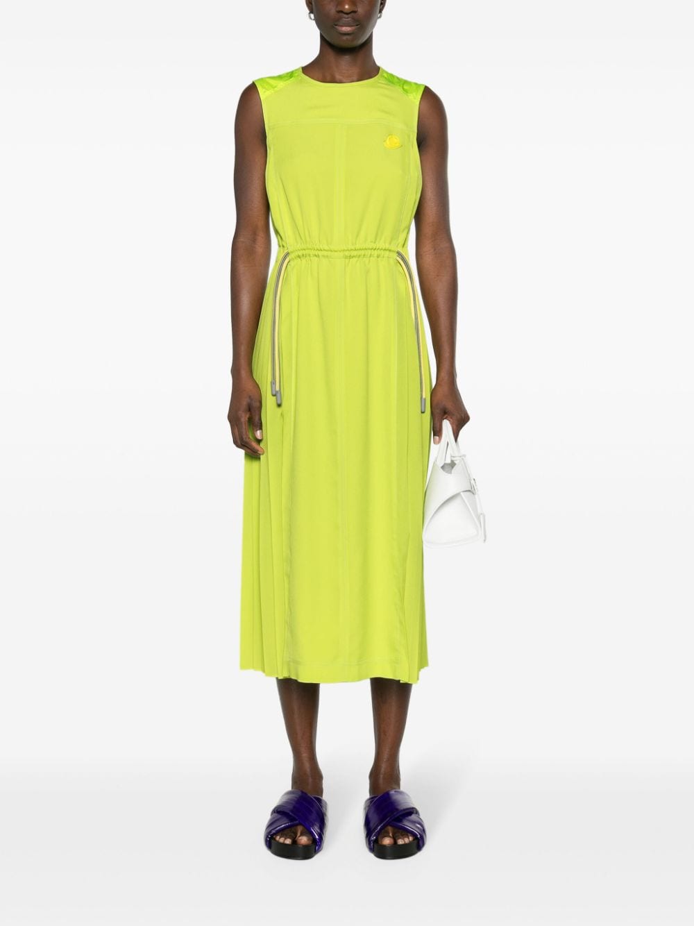 MONCLER Moncler Logo-Appliqué Pleated Midi Dress