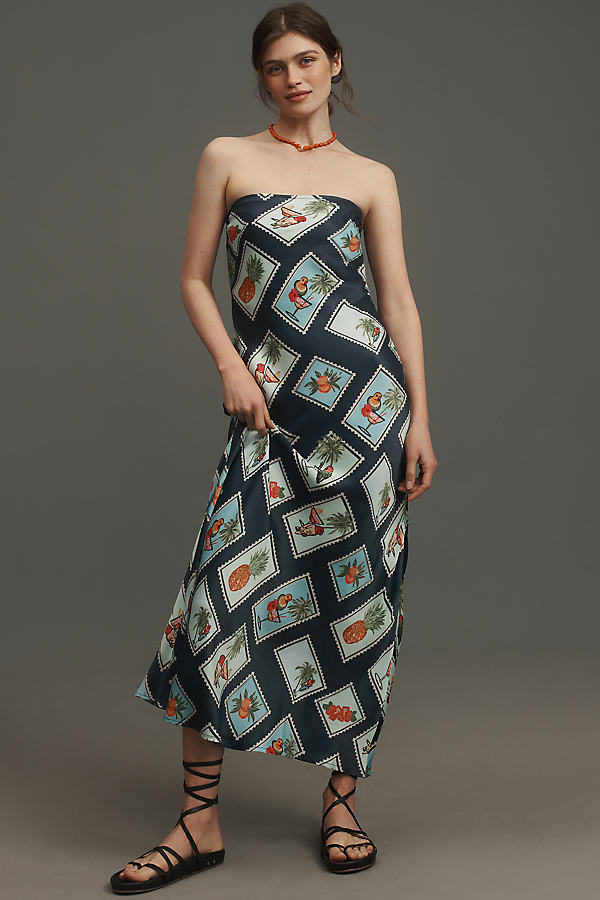 white christmas dresses Black Palermo Cut Out Lenzing™ Ecovero™ Viscose Maxi Dress – FARM Rio main image 0