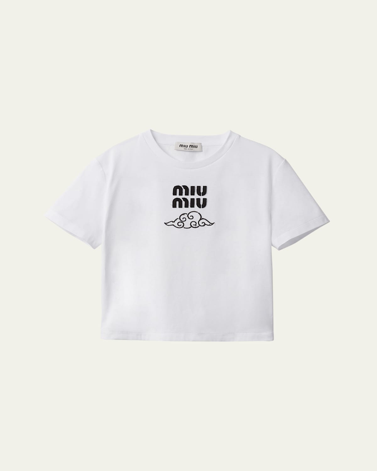 MIU MIU 長袖Tシャツ ホワイト miu MIUMIU ミュウミュウ Tシャツ MJL862 1YXT レディース 長袖