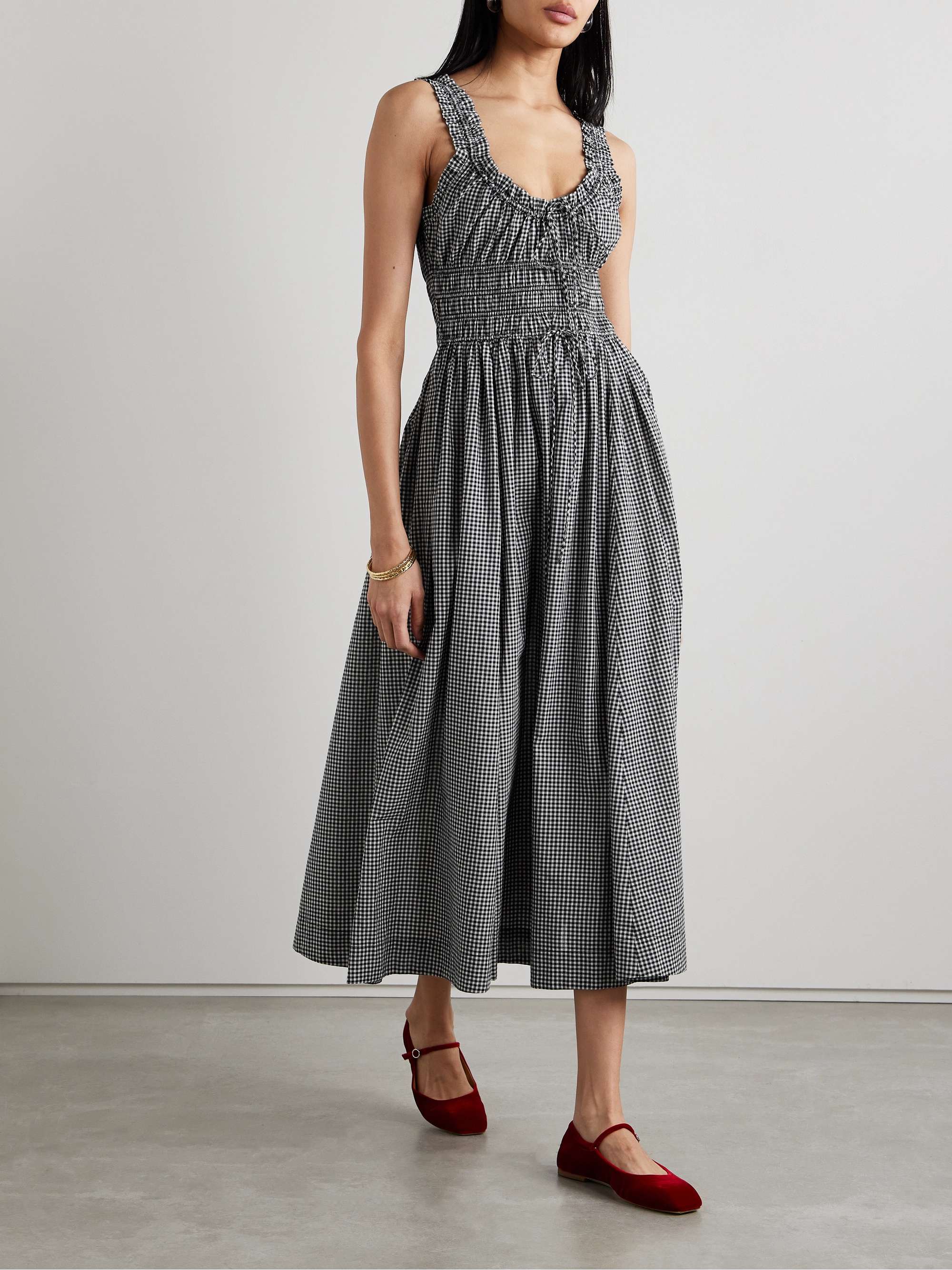 doen emmaretta dress red gingham DEN Emmaretta dress in red gingham (M) | Used,