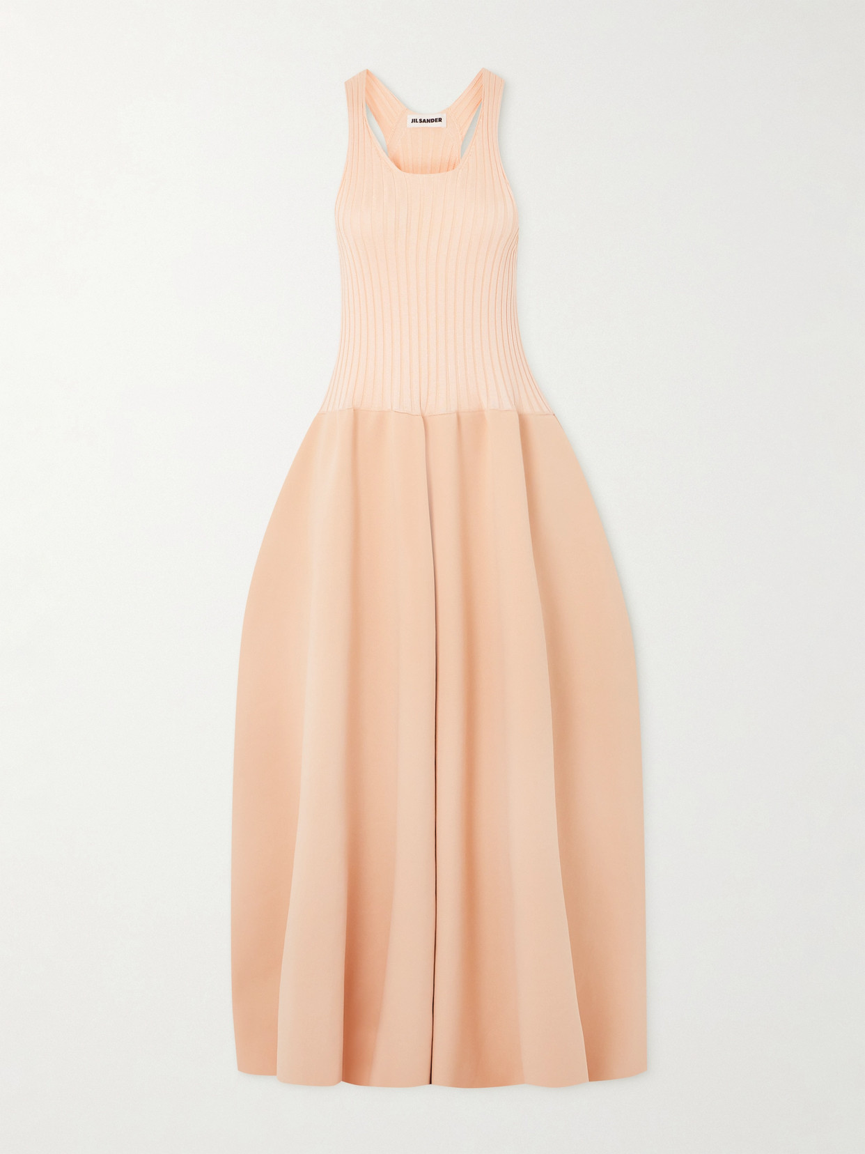 Jil Sander Paneled Knitted Maxi Dress In Pink - 50% Off | Editorialist Jil Sander Paneled Knitted Maxi Dress In Pink - 50% Off | Editorialist