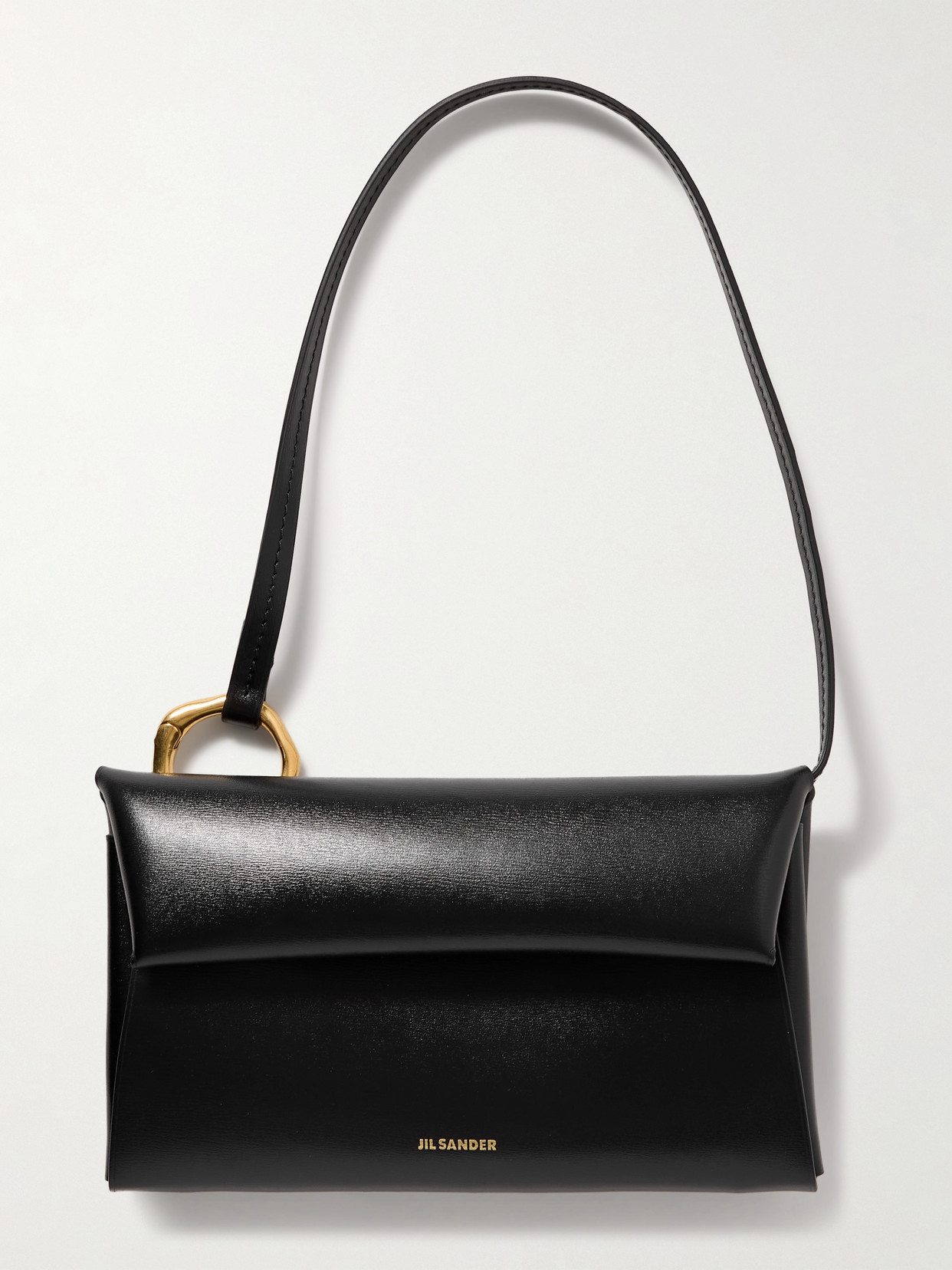 Jil Sander Envelope Small Leather Shoulder Bag In Black - 40% Off