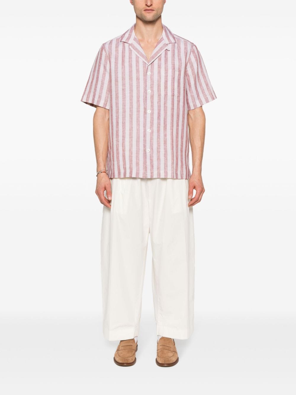 LARDINI striped linen shirt