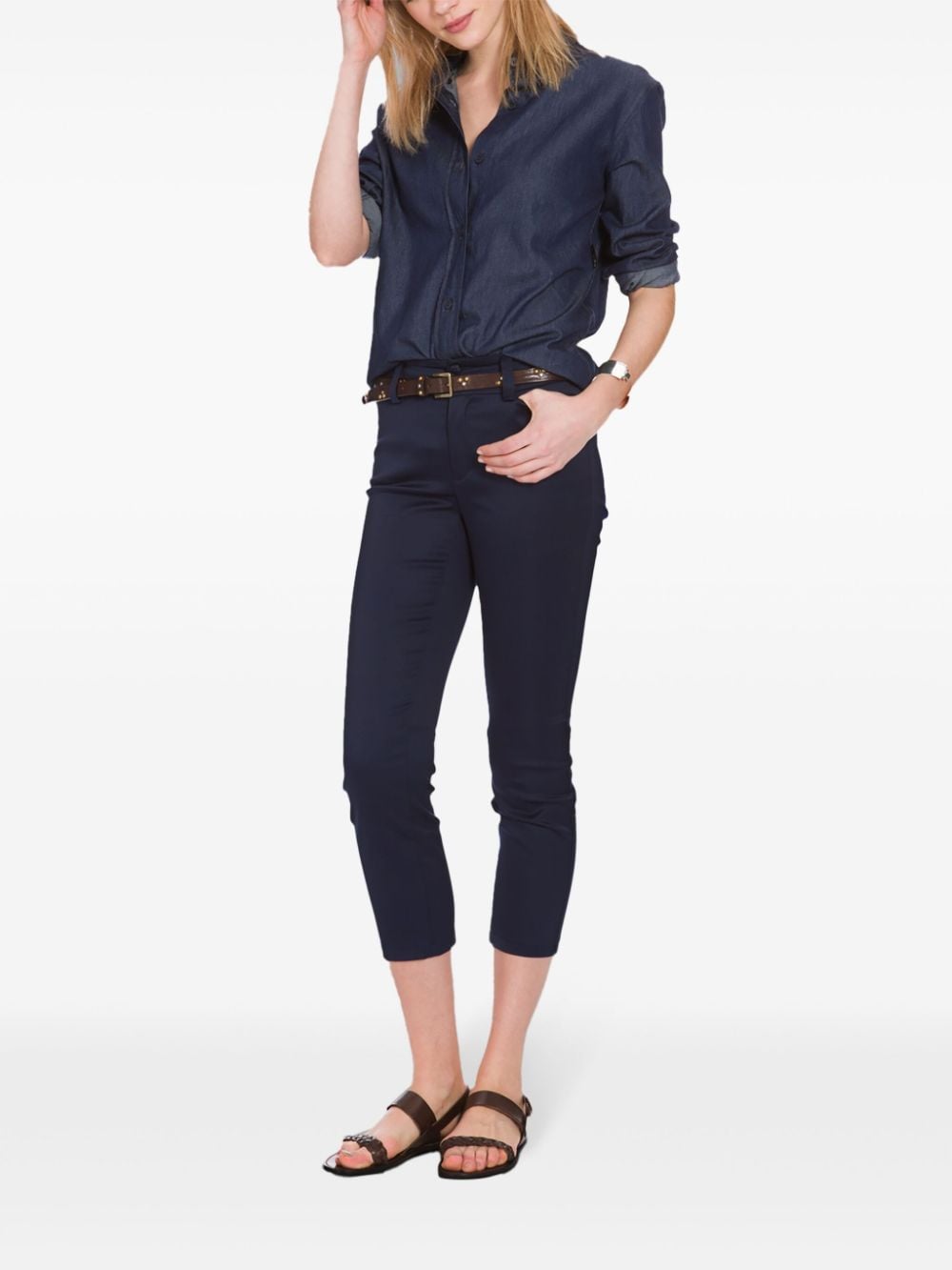 AGNES B. agnès b. Mid-Rise Cropped Trousers