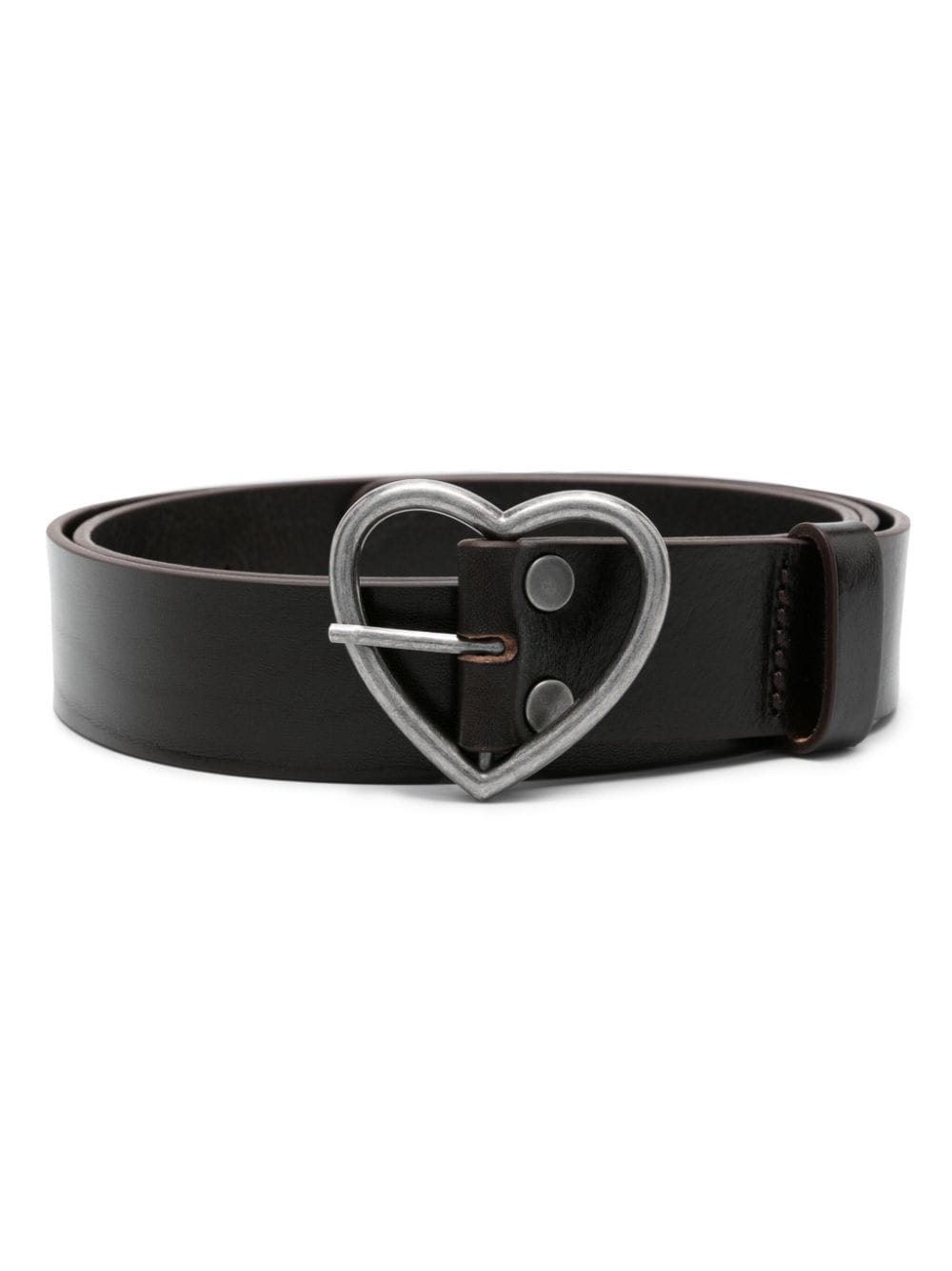 Martine Rose Heart-Buckle Leather Belt - Brown | Editorialist